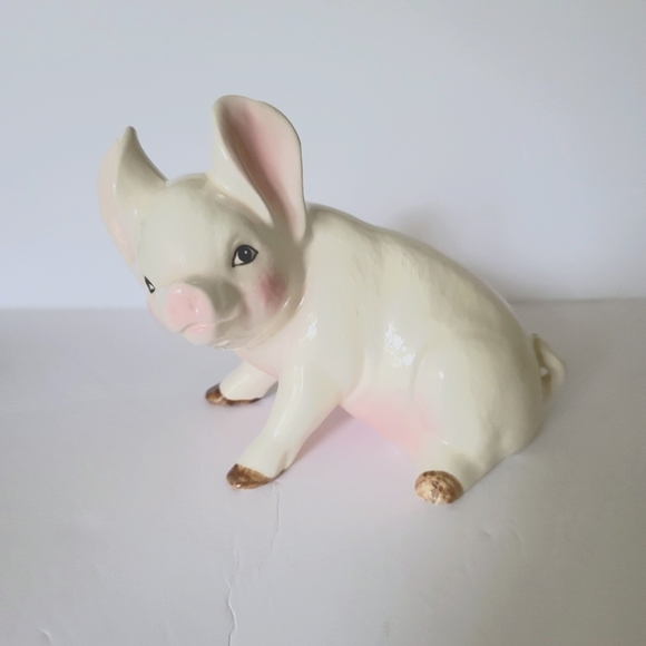 No brand | Accents | Vintage Ceramic Pig Hand Painted 985 Signed White ...